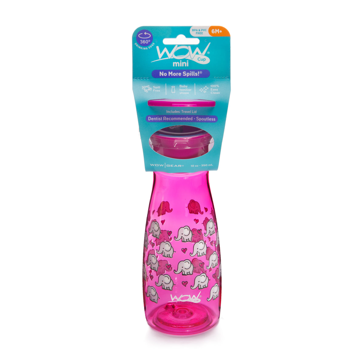 WOW CUP Mini - Pink Elephants, 12 oz/350 ml - WOW GEAR